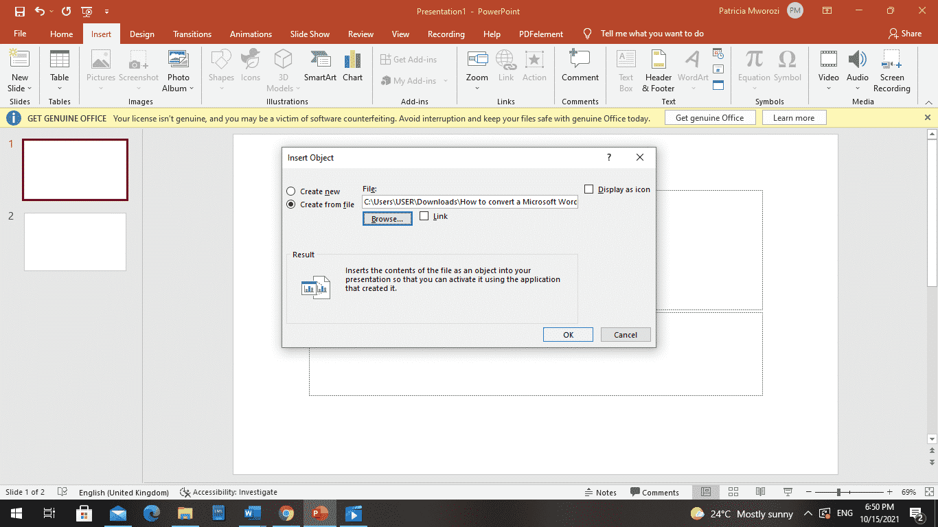 How to convert a Microsoft Word document to PowerPoint