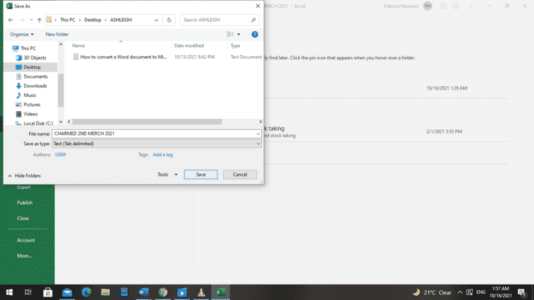 How to convert an Excel document to Microsoft Word