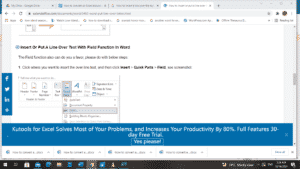 How to insert a line over the top of text in Word documents