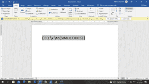How to insert a line over the top of text in Word documents