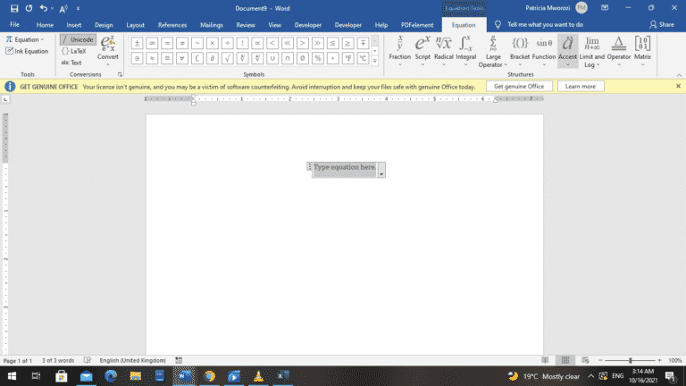 How to insert a line over the top of text in Word documents