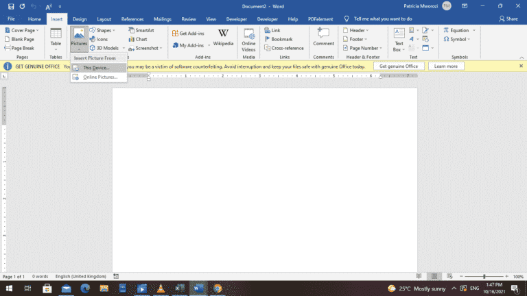 How to merge images in Microsoft Word document