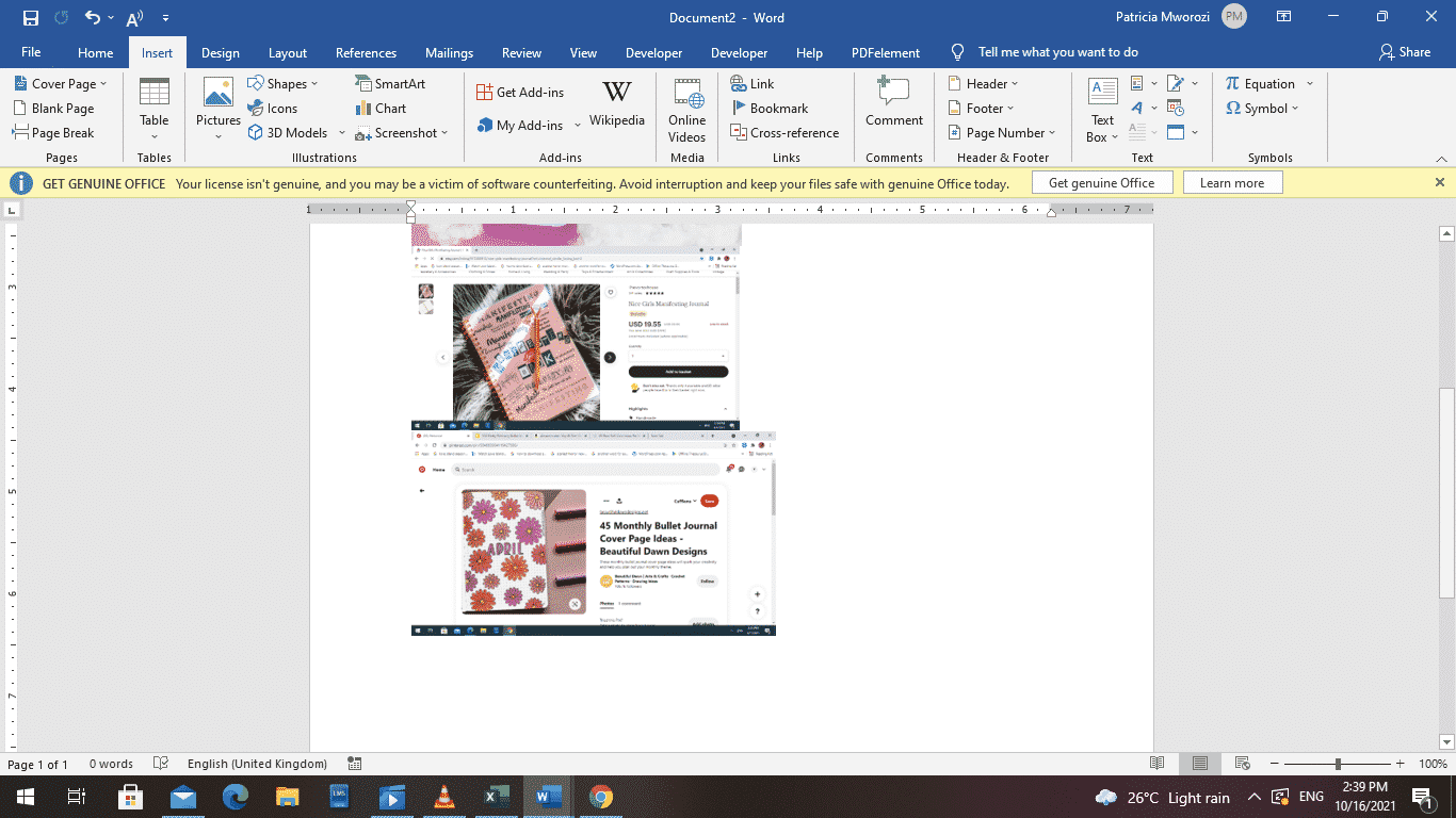 How to merge images in Microsoft Word document