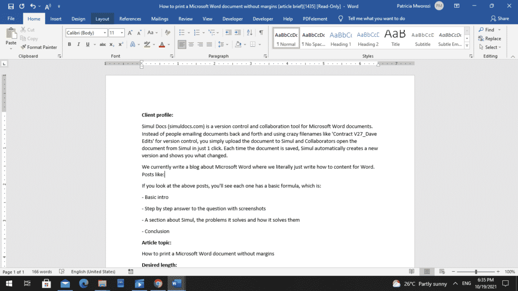 How To Print A Microsoft Word Document Without Margins
