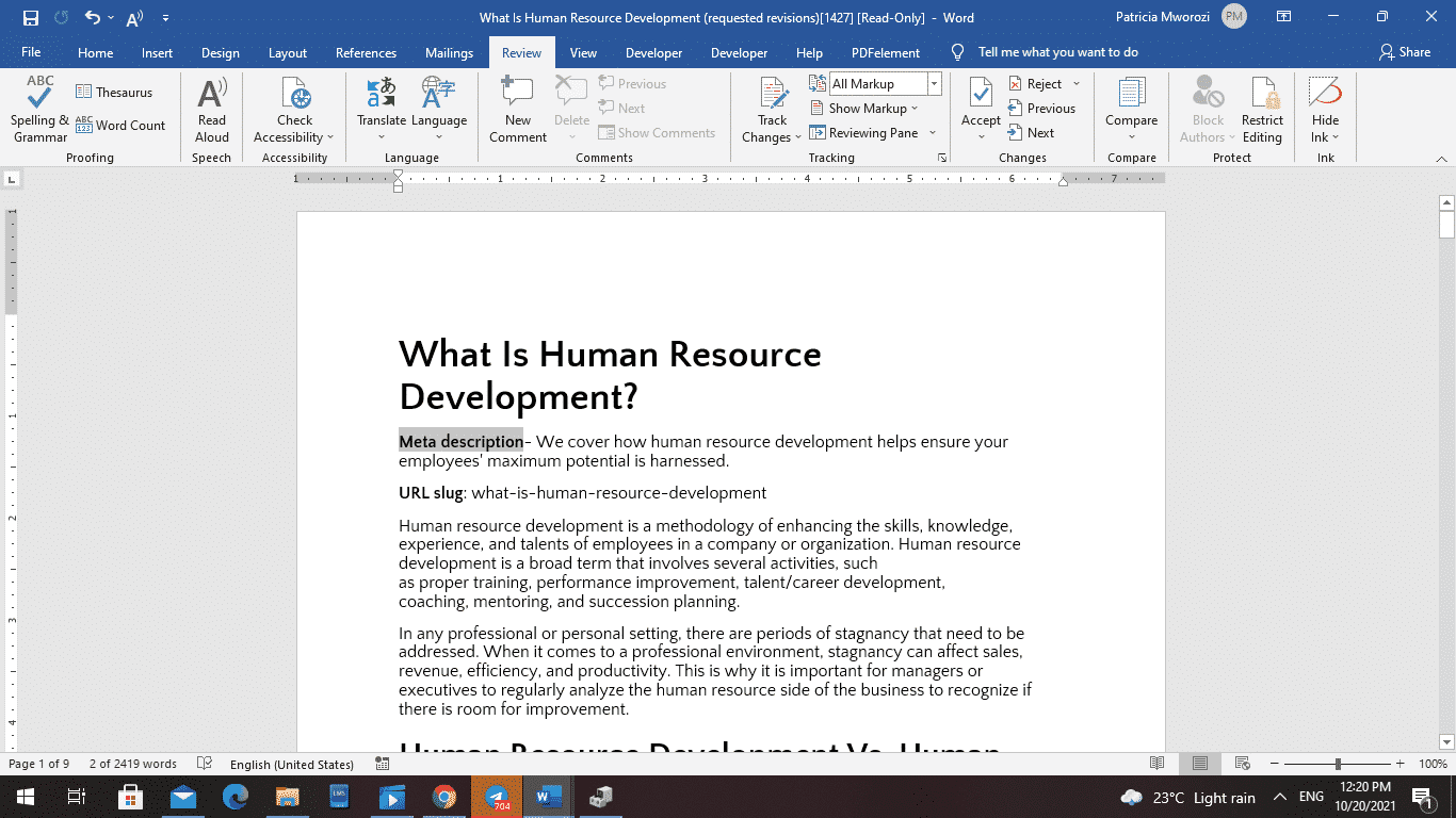 How to remove all comments from a Microsoft Word document