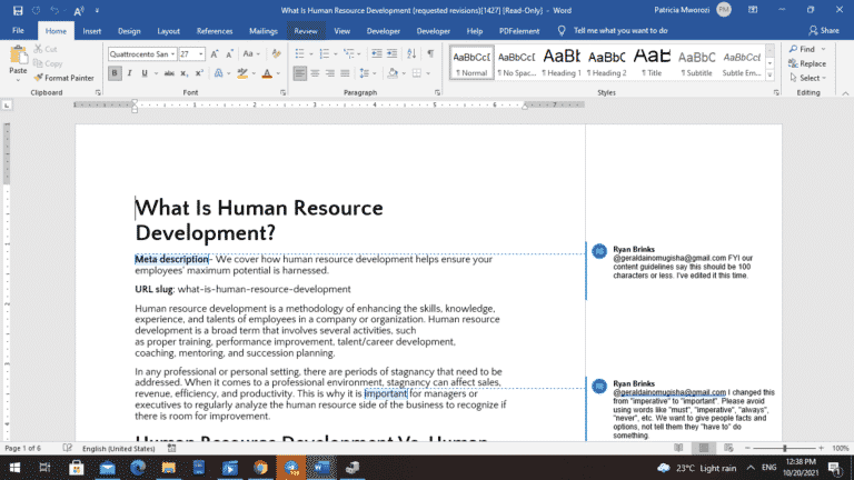 How to remove all comments from a Microsoft Word document