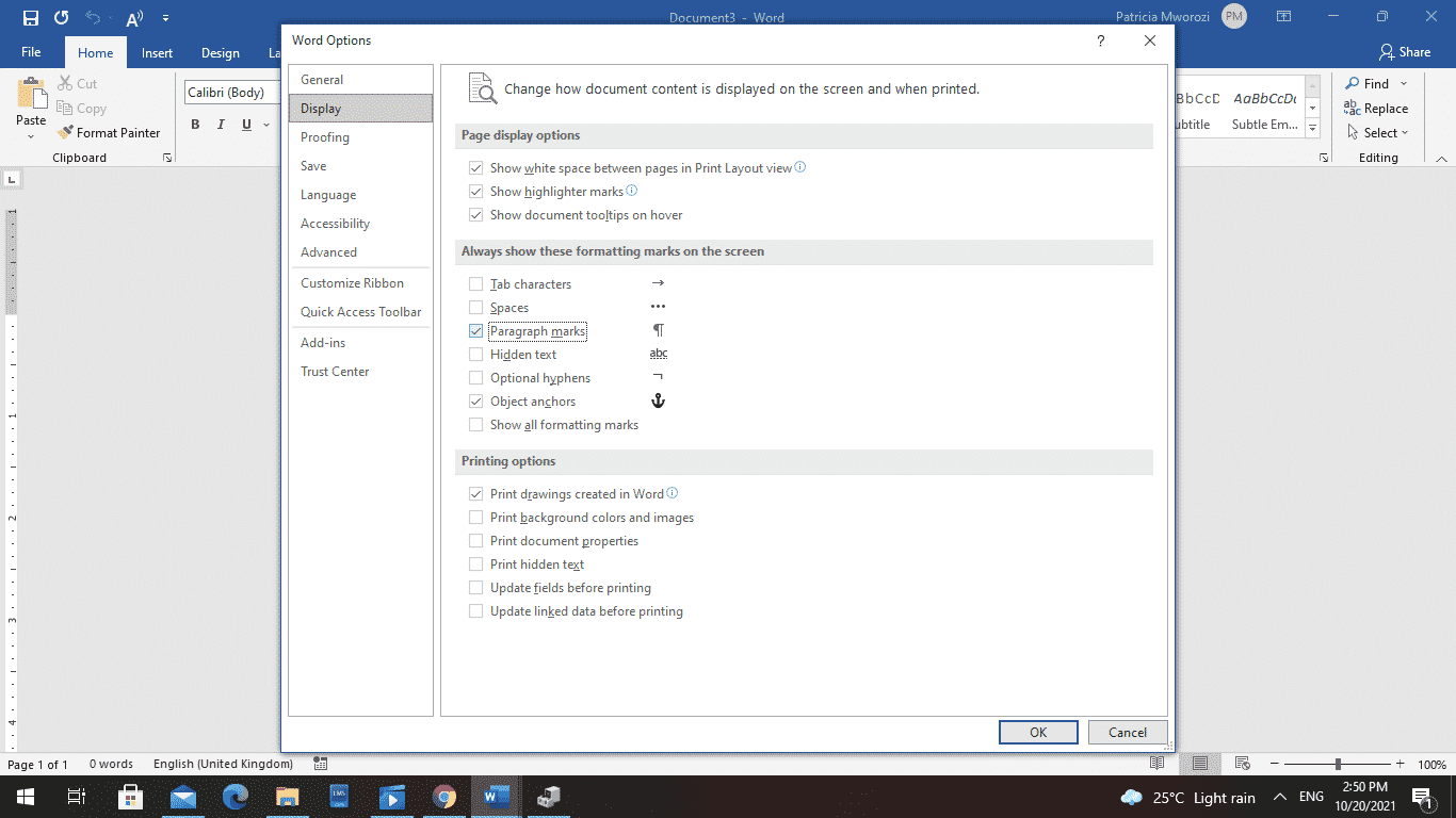 How To Show Or Hide Paragraph Marks In Microsoft Word