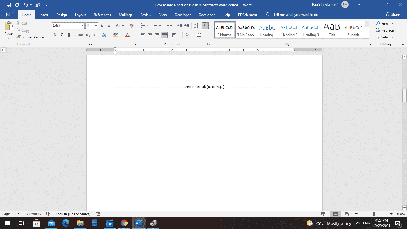 How to show or hide section breaks in Microsoft Word