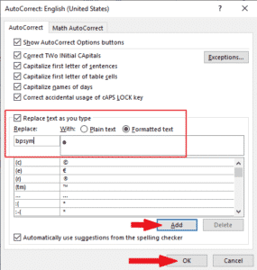 How to add bullet symbols between words in Microsoft Word
