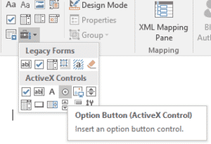 How to insert a radio button in a Microsoft Word document