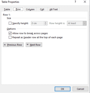 How to repeat table headers in Microsoft Word documents