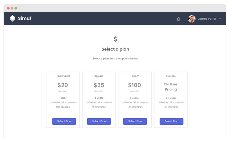 Removing Free Plan - Simul Docs