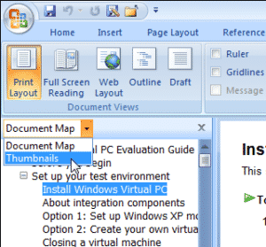 How to use the document map in Microsoft Word documents