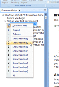 How to use the document map in Microsoft Word documents