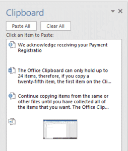 How to copy and paste multiple items in Microsoft Word documents