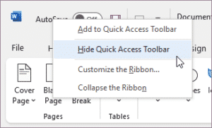 How to customize the Quick Access toolbar in Microsoft Word