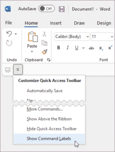 How to customize the Quick Access toolbar in Microsoft Word