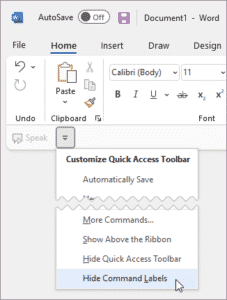 How to customize the Quick Access toolbar in Microsoft Word