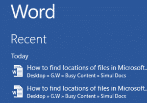 How to find locations of files in Microsoft Word documents