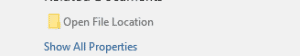 How to find locations of files in Microsoft Word documents
