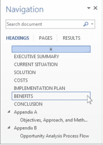 How to use the Navigation Pane in Microsoft Word